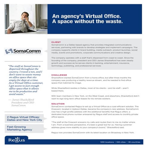 Regus Case Study - SomaComm | PDF