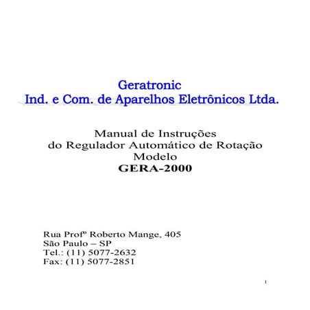 Regulador gera-2000-1 | PDF