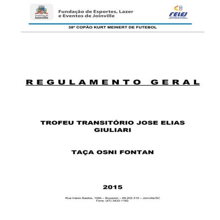Regulamento geral 38º copão | PDF