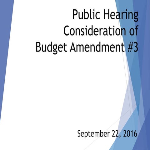 FY16 Budget Amendment No. 3 | PPT