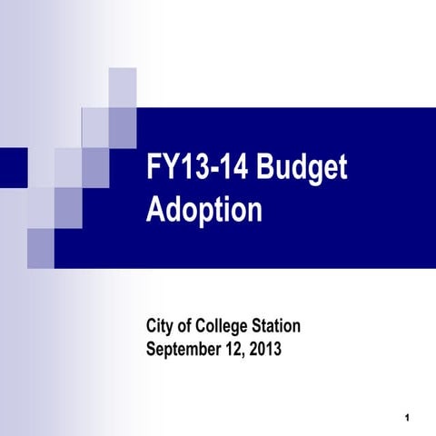 FY14 Budget Adoption | PPTX