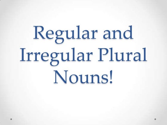 Plural Of Nouns | PPT