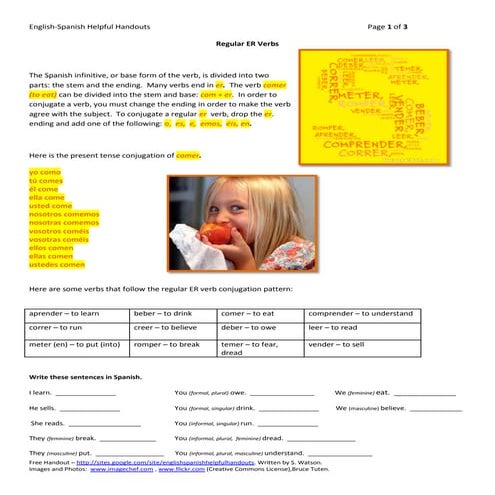 Regular er verbs | PDF