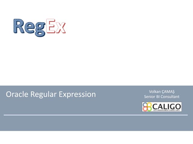 Regular Expression on Oracle | PPT Regular Expression on Oracle | PPT
