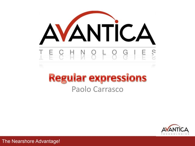 Regular Expressions Pptx Programming Languages Computing