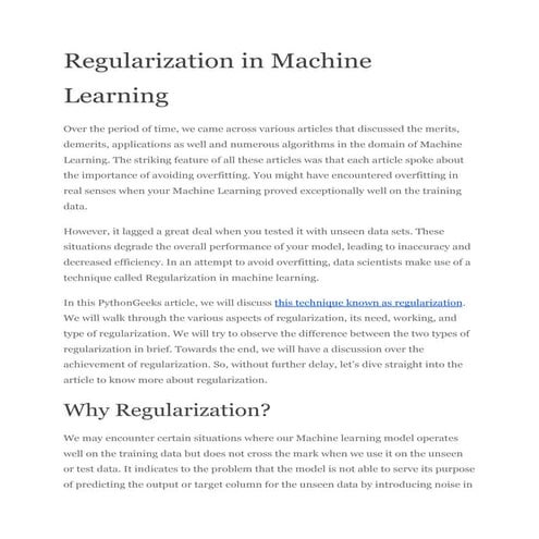 Regularization In Machine Learning Pdf