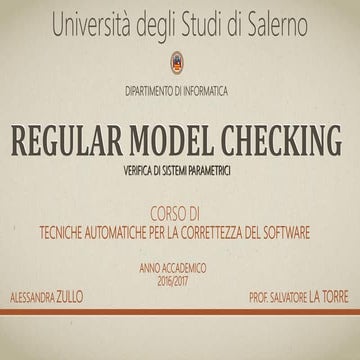 Regular Model Checking - Verifica di Sistemi Parametrici | PDF | Programming Languages | Computing