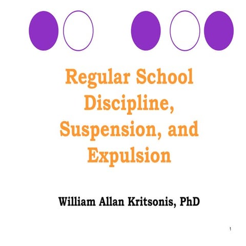 Regular Sch. Discipline, Suspension, Expulsion | PPT