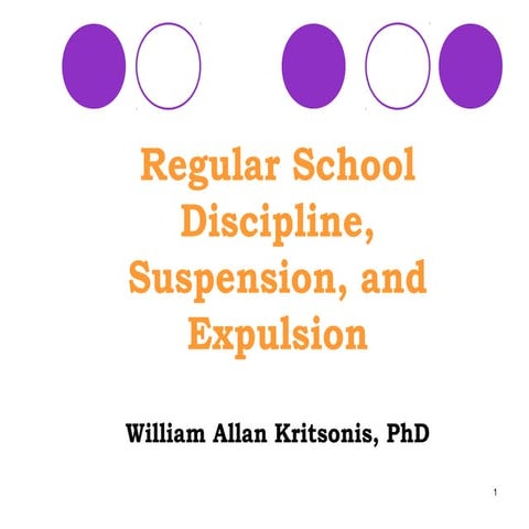 Dr. William Allan Kritsonis - Regular School Disciplikne, Suspension ...