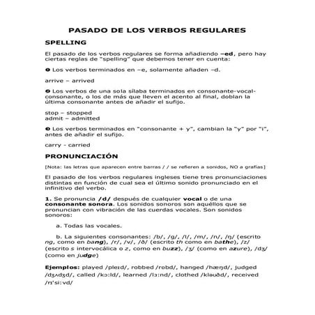 Regular verbs | PDF