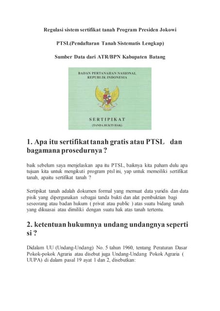 PAPARAN PTSL (Pendaftaran Tanah Sistematis Lengkap).ppt