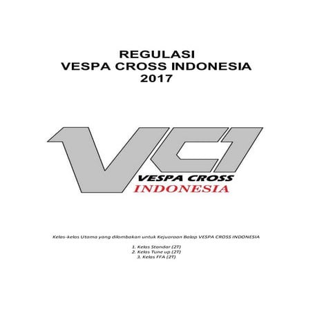 Regulasi vci (vespa cross indonesia) | PDF