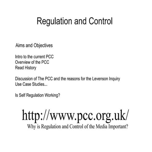 Regulation and control | PDF