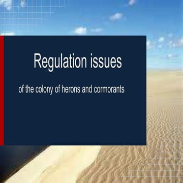 Regulation issues of the colony of herons and cormorants | PPT