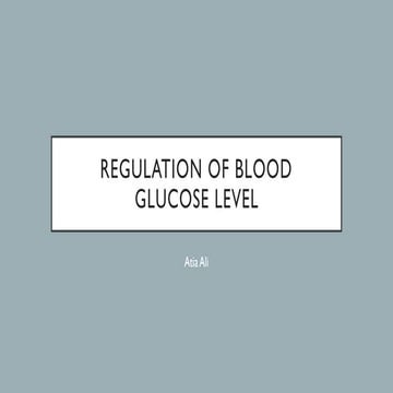 Regulation of blood glucose level in human body | PPT