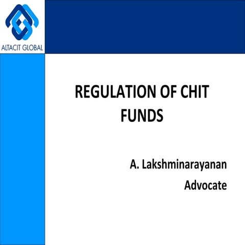 Regulation of chit fund | PPT