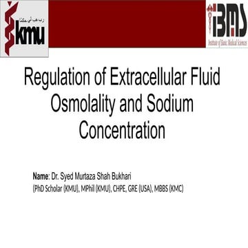 regulation of osmolality half and physiology | PPTX