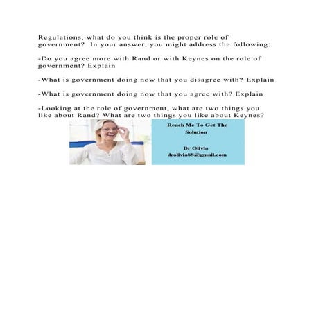 Regulations, what do you think is the proper role of government In.docx