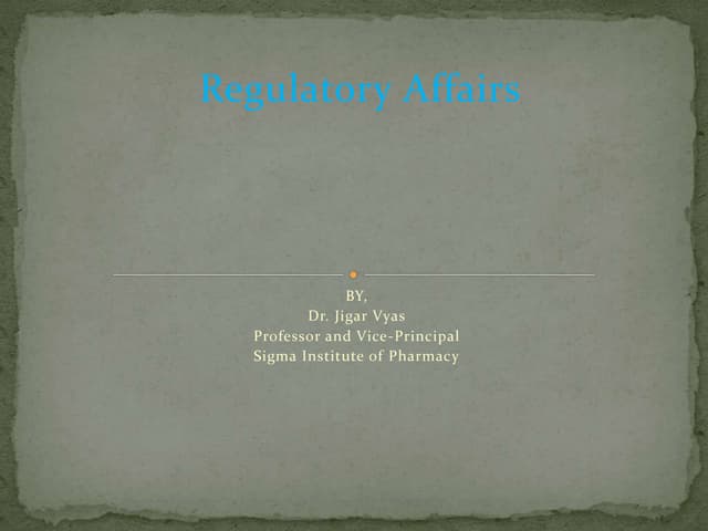 UNIT 3A REGULATORY AFFAIRS.pptx