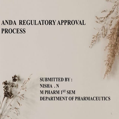 ANDA regulatory approval process | PPTX