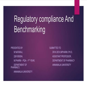 Regulatory compliance and Benchmarking.pptx