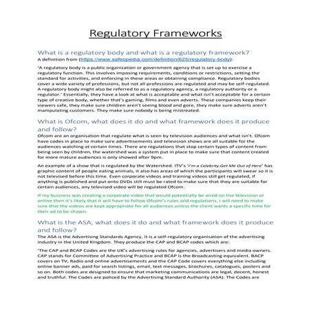 Regulatory frameworks | PDF