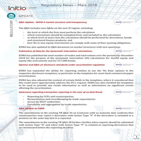 Regulatory newsletter june 2019 - Initio | PDF