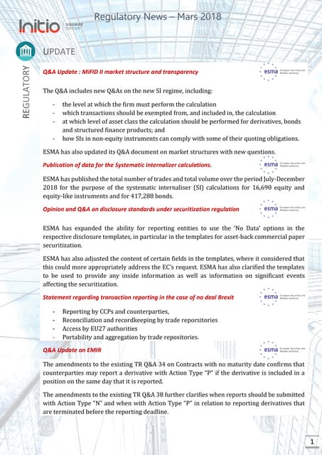 Regulatory newsletter june 2019 - Initio | PDF