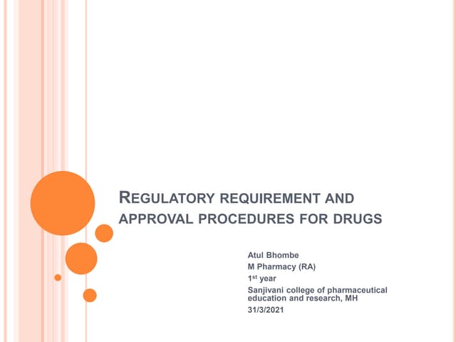Pharmaceutical development report (pdr) | PPTX