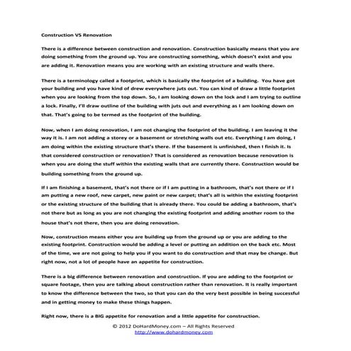 Construction loan fact sheet | PDF