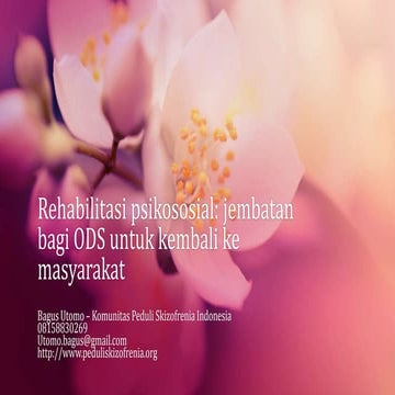 Rehabilitasi psikososial: jembatan bagi ODS untuk kembali ke masyarakat ...