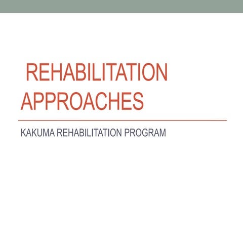 Rehabilitation approaches | PPTX