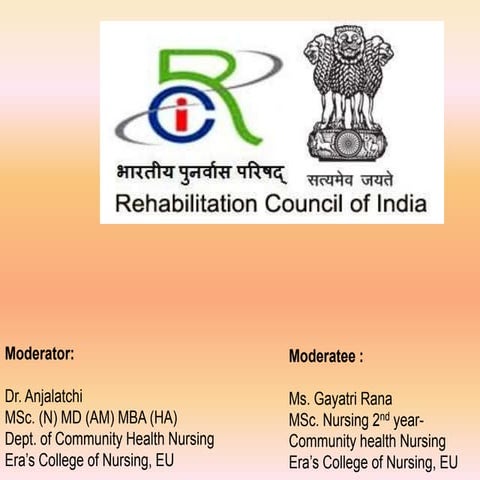 Rehabilitation Council Of India Logo CRE Points | CME IACAM 2025