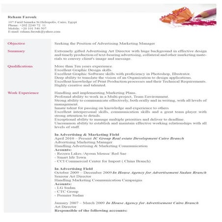 Reham Farouk Cv | PDF