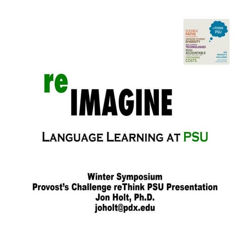 reImagine Language Learning at PSU | PDF