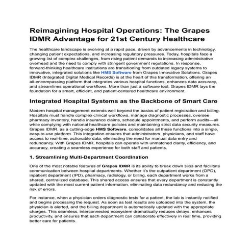 Reimagining Hospital Operations_ The Grapes IDMR Advantage for 21st ...