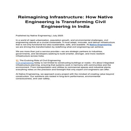 Reimagining Infrastructure | How Native Engineering is Transforming ...