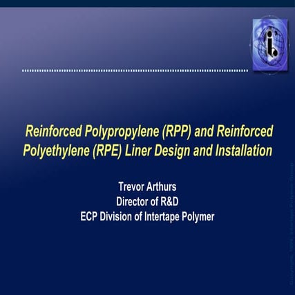 Reinforced Polypropylene (RPP) and Reinforced Polyethylene (RPE) Liner ...