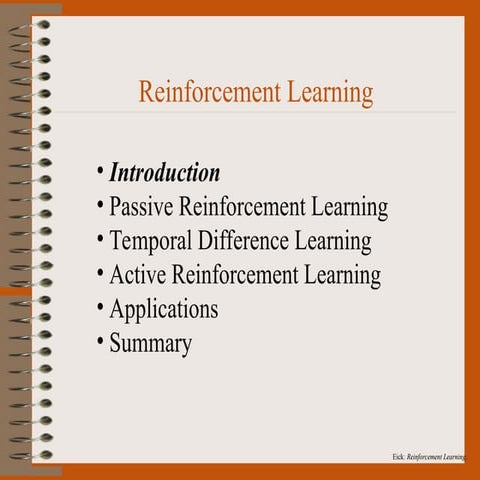 Introduction to reinforcement learning in general | PPT