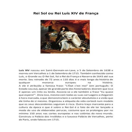 Rei sol ou rei luís xiv de frança eduardo | DOCX