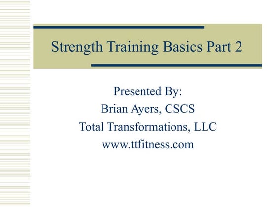 Principles of Training | PPT