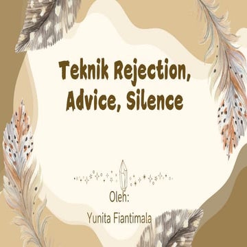 KDK teknik Rejection, Advice, Silence... | PDF