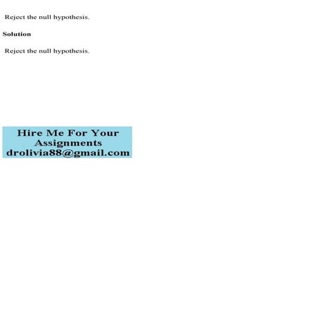 Reject The Null Hypothesissolution Reject The Null Hypothesipdf 0988