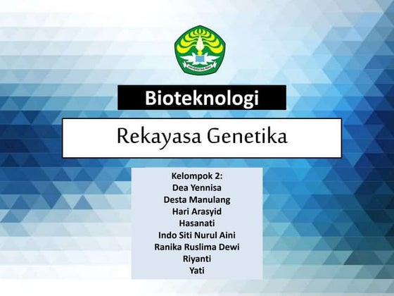 C15 Rekayasa Genetika (Genetic Engineering) | PDF