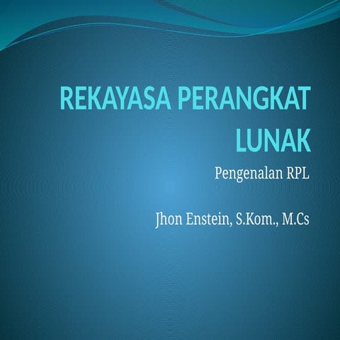 REKAYASA PERANGKAT LUNAK - Konsep RPL .pptx