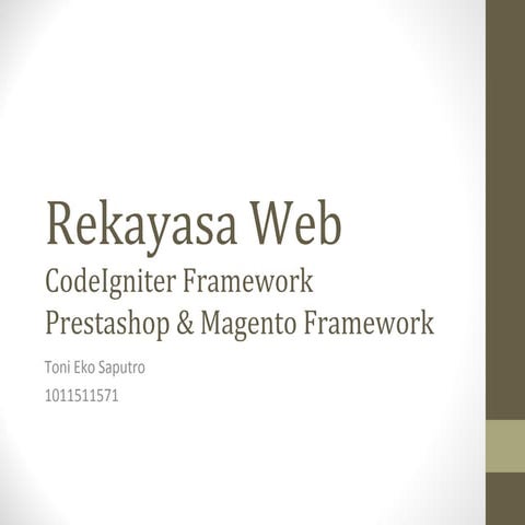 Rekayasa Web - CodeIgniter Framework, PrestaShop & Magento Framework | PPT