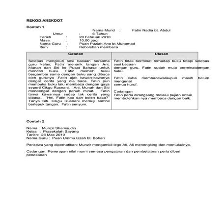 Rekod-Rekod Perkembangan dan Pengesanan | PPTX