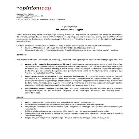 Rekrutacja account manager pl | PDF