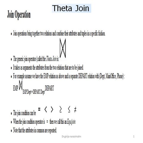Rel.algebra girija -theta join | PDF