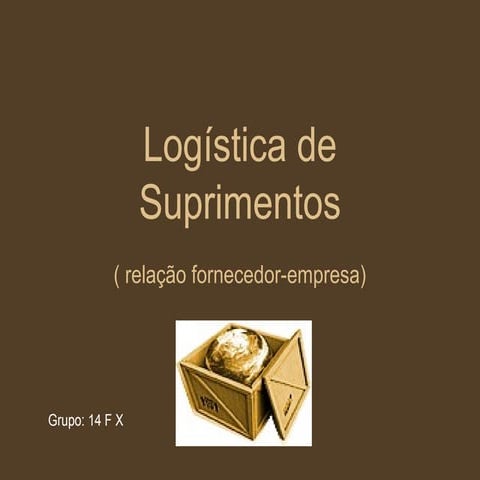 Relação Fornecedor Cliente | PPT